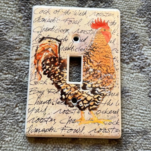Accents | Farmhouse Rooster Ceramic Single Light Switch Cover Plate ...